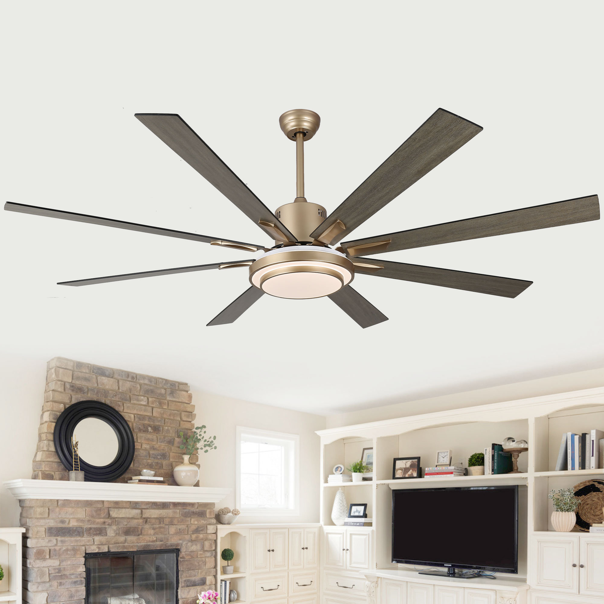 Ivy Bronx 72" 6-Blade Reversible Ceiling Fan With LED Lights And Remote Control, 6-Speed, Timer ...